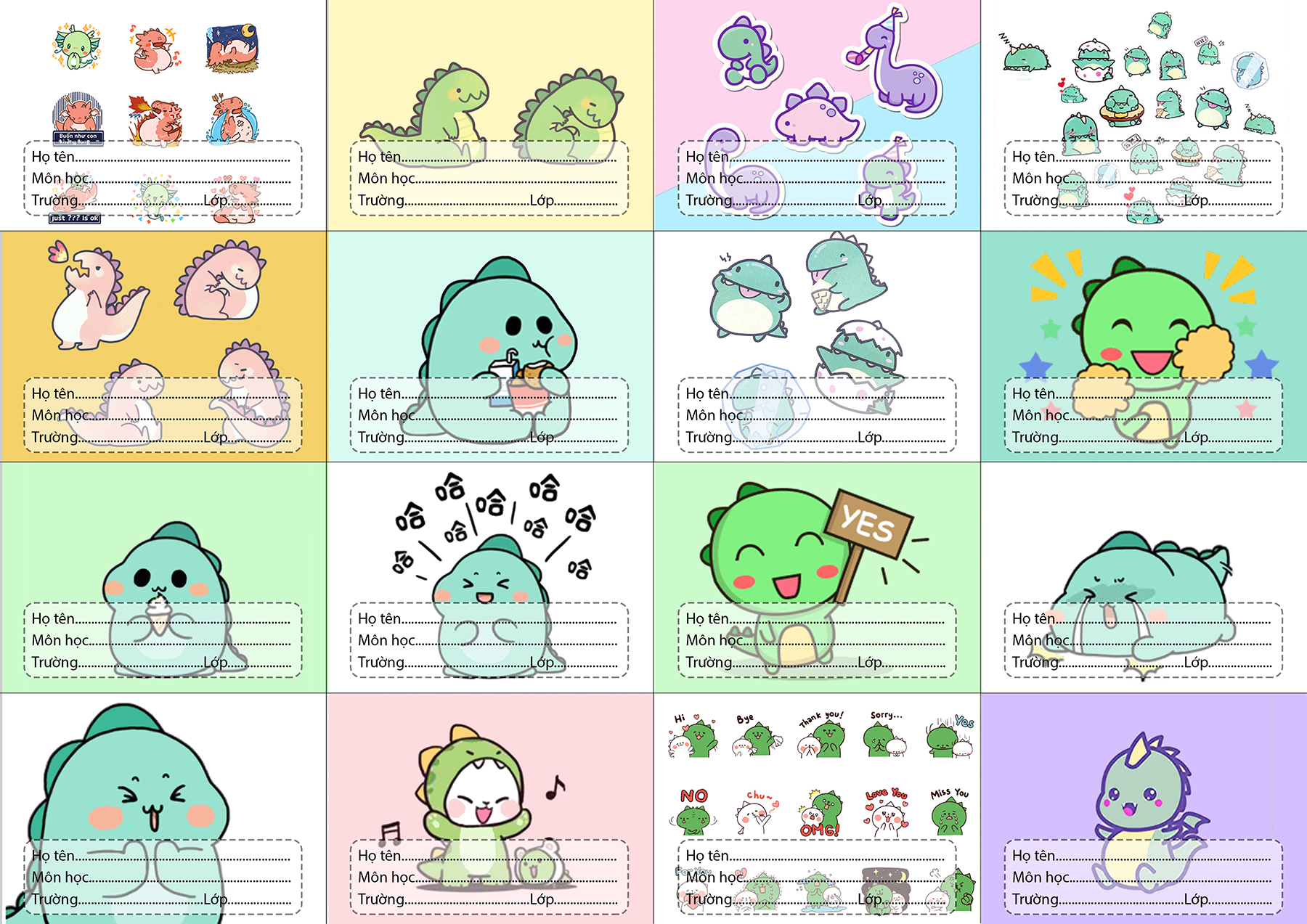 Student Notebook Labels with Pre-Adhesive Cute Design | Shopee Philippines