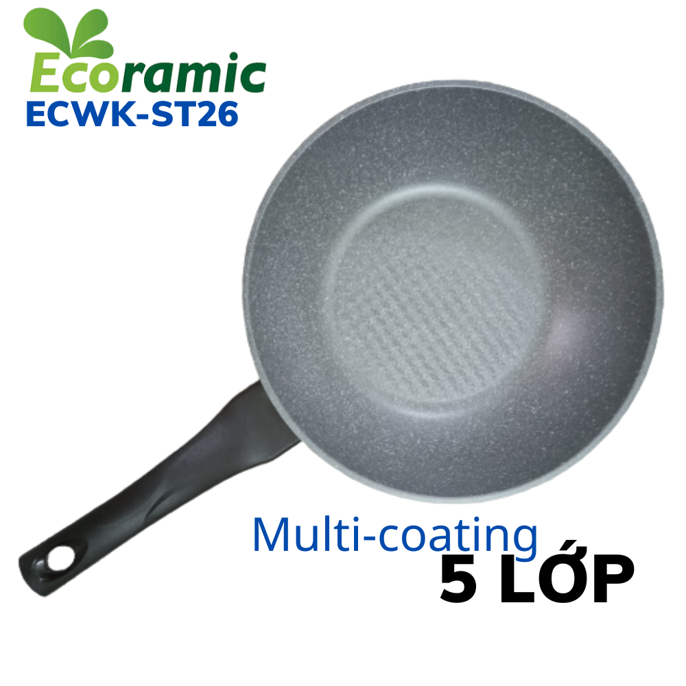 Super durable 5-layer deep stone pan 26cm Ecoramic ECWK-ST26 Daewoo ...
