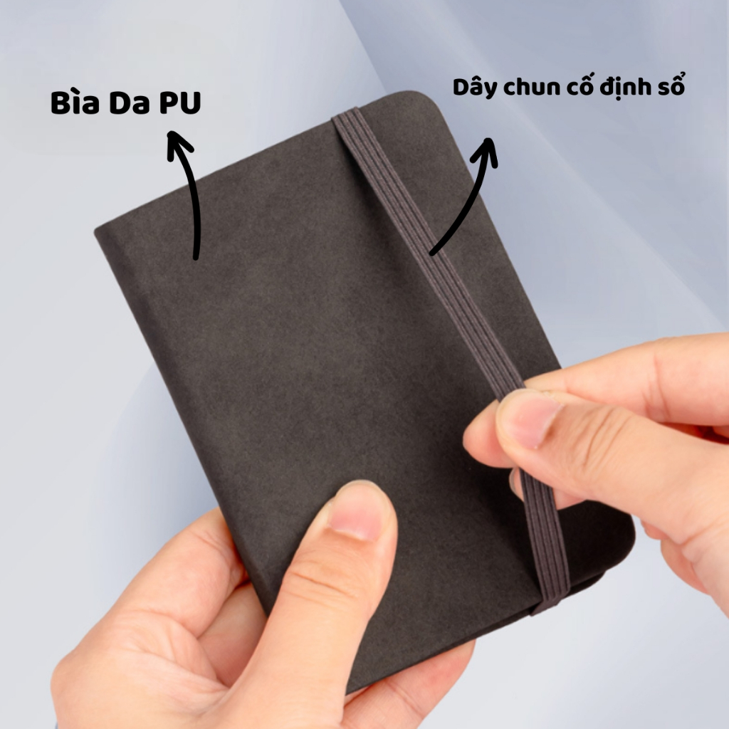 Mini notebook with PU leather cover and simple pattern A5/A6/A7 100 sheets 200 pages planner ...