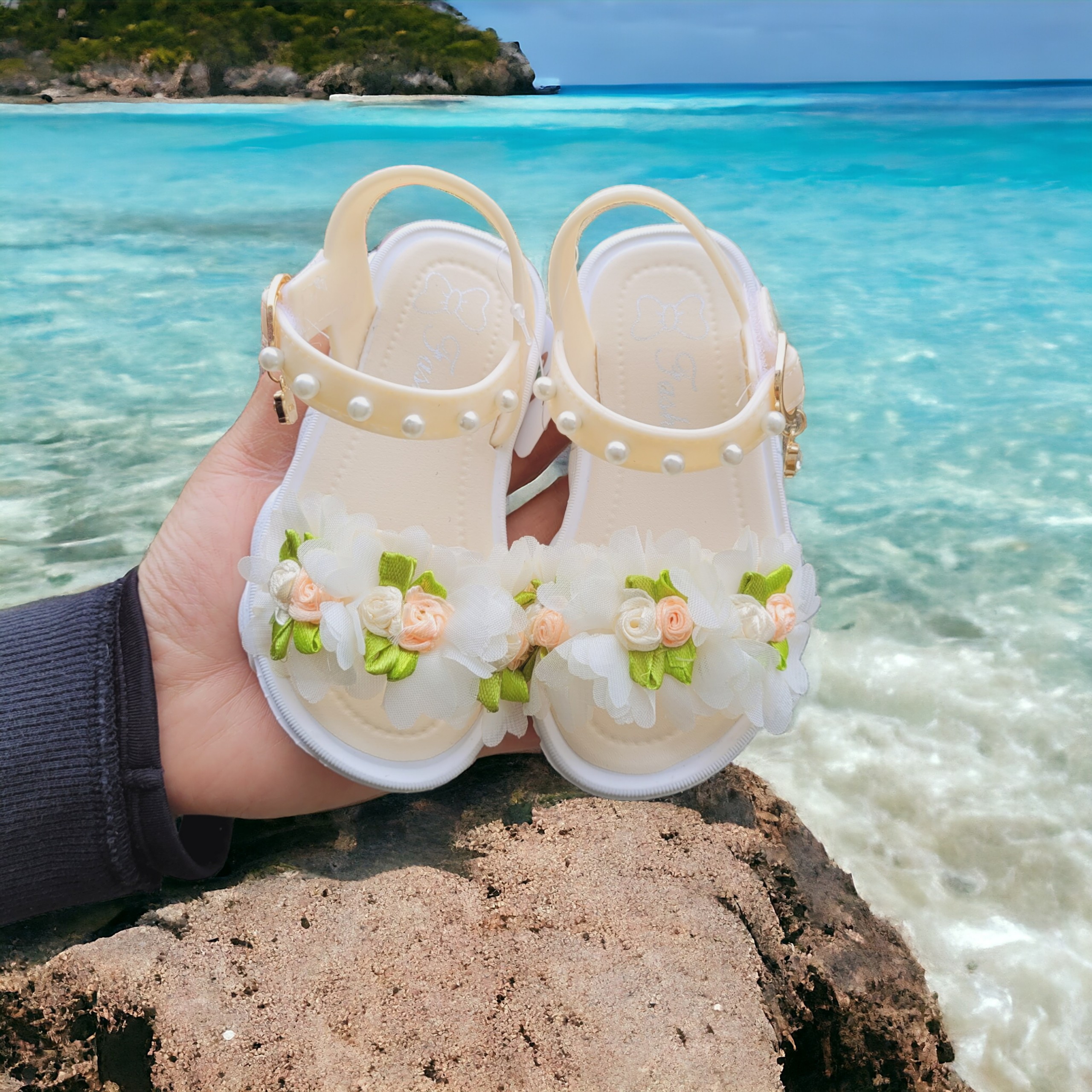 Princess Sandals With Beautiful Flowers For Girls | Shopee Philippines