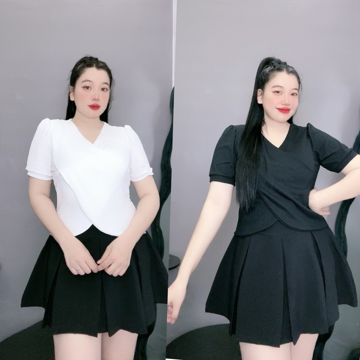 Bigsize Short Sleeve V-Neck T-Shirt With Cross-Style Design Easy To Wear 60-95kg G36 | Shopee ...