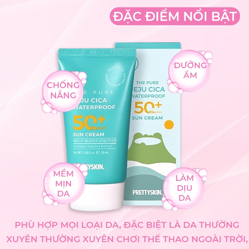 Korean PRETTY SKIN Waterproof Pennywort Sunscreen The Pure Jeju Cica ...