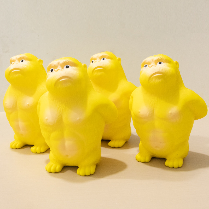 Golden monkey toy with elastic face, golden monkey with face, stress ...