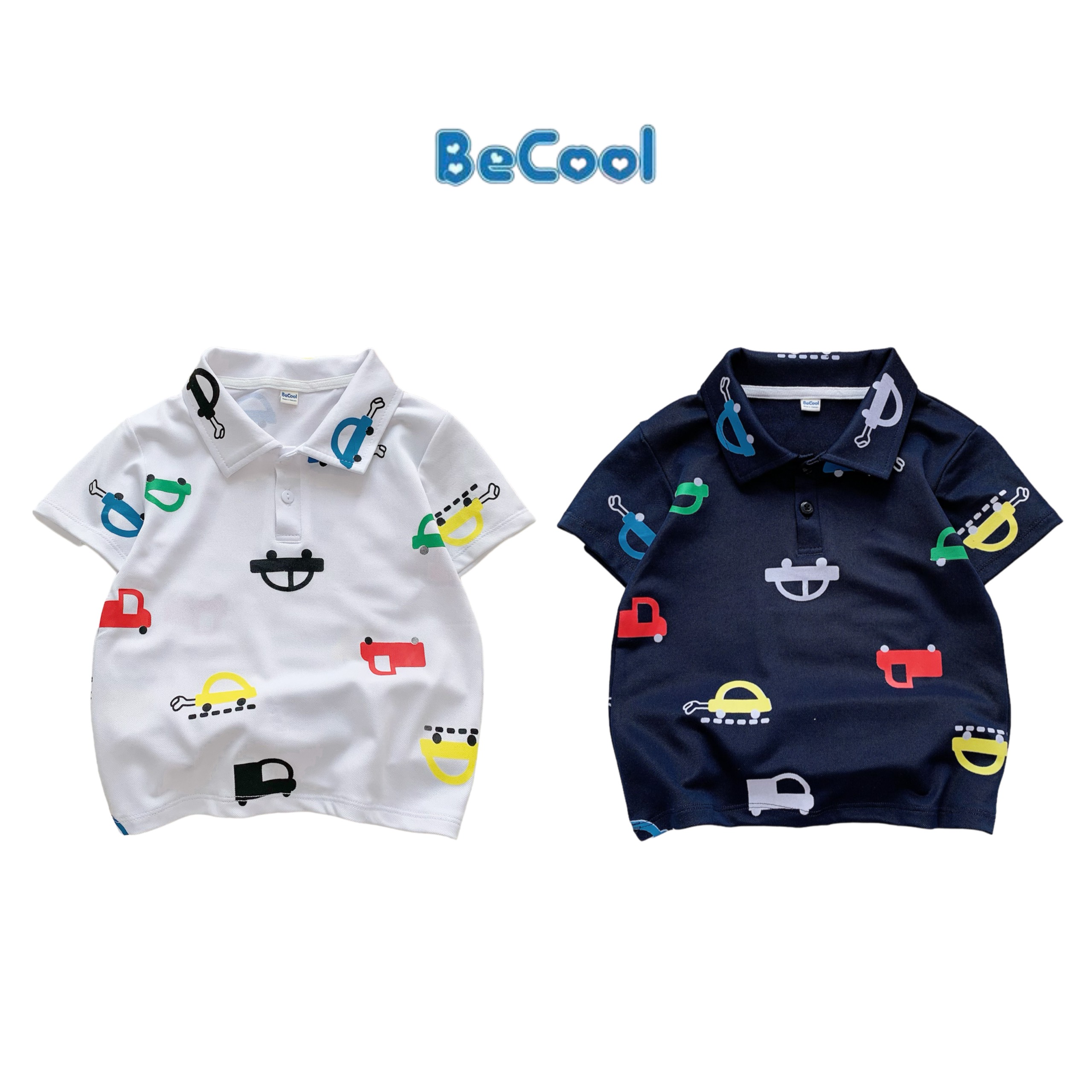 Becool Car Printed Polo Shirt, Funny Car Printed Polo Shirt for ...