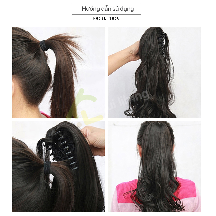 Nago dark brown curly ponytail, Korean style ponytail wig, ponytail ...