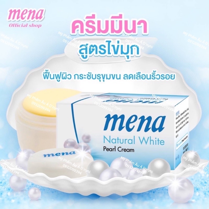 Mena Green Pearl Cream Natural White Radiant Skin Whitening 3 Grams ...