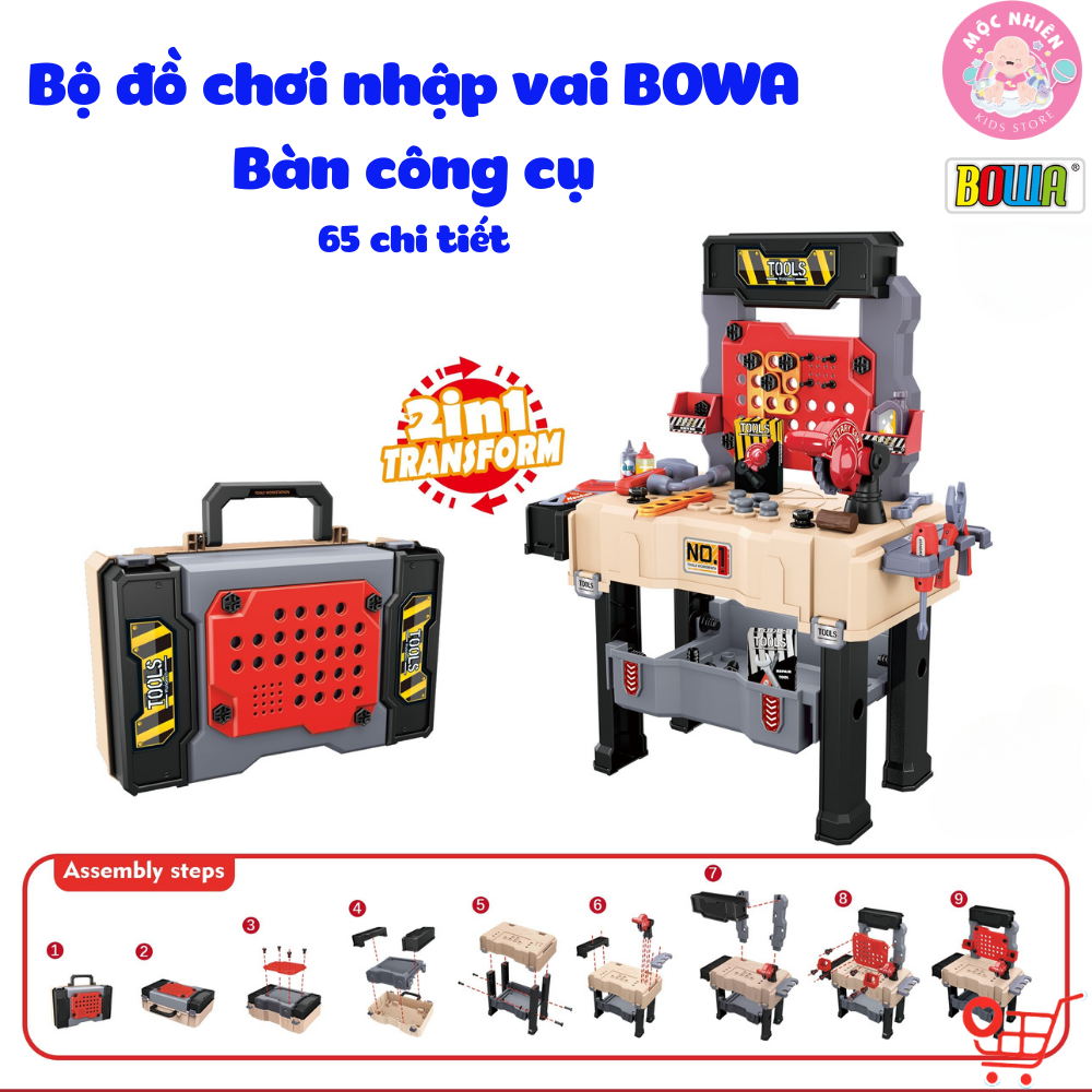 Bowa 8035A engineer role-playing toy set - 65-piece tool table - For ...