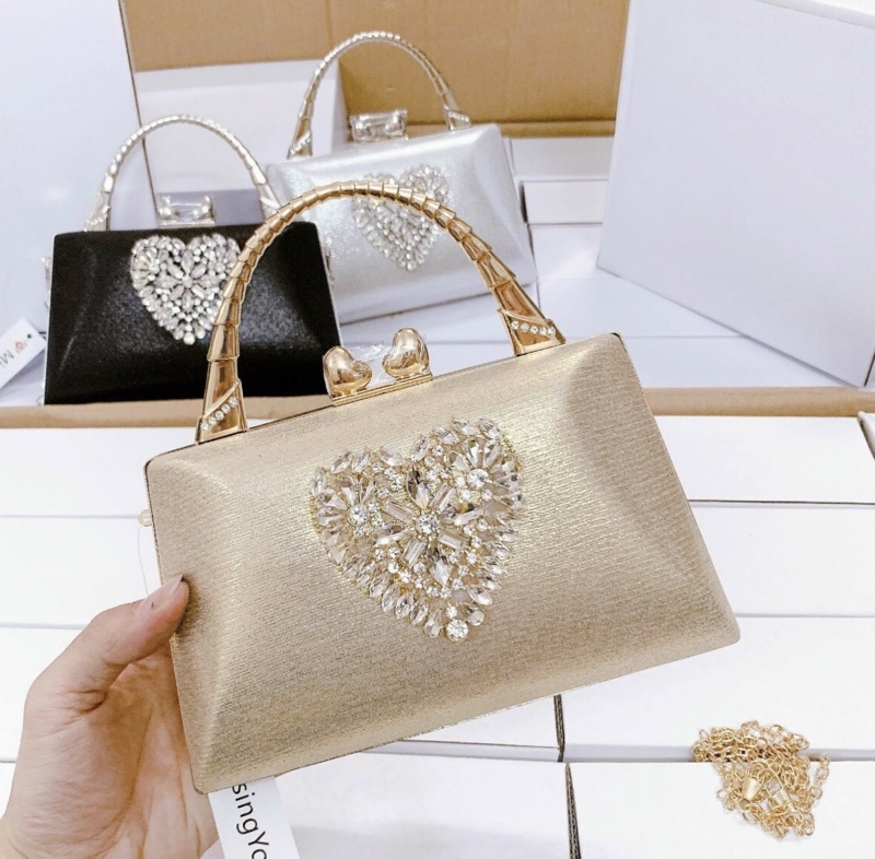 Luxury party handbag, trunk-shaped party clutch - crossbody (real clip ...