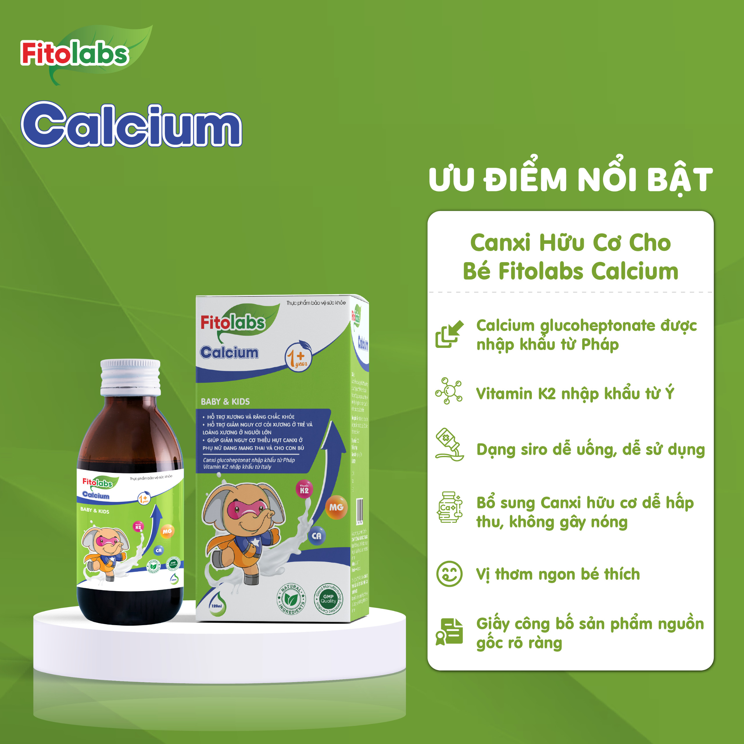 [COMBO]Organic Calcium for Babies Calcium FITOLABS Helps Strong Bones ...