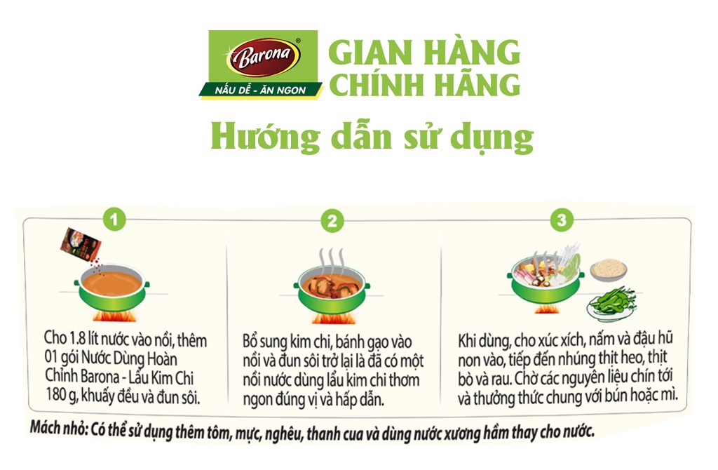 Barona Kim Chi Hot Pot Broth 180g, fresh and delicious without ...