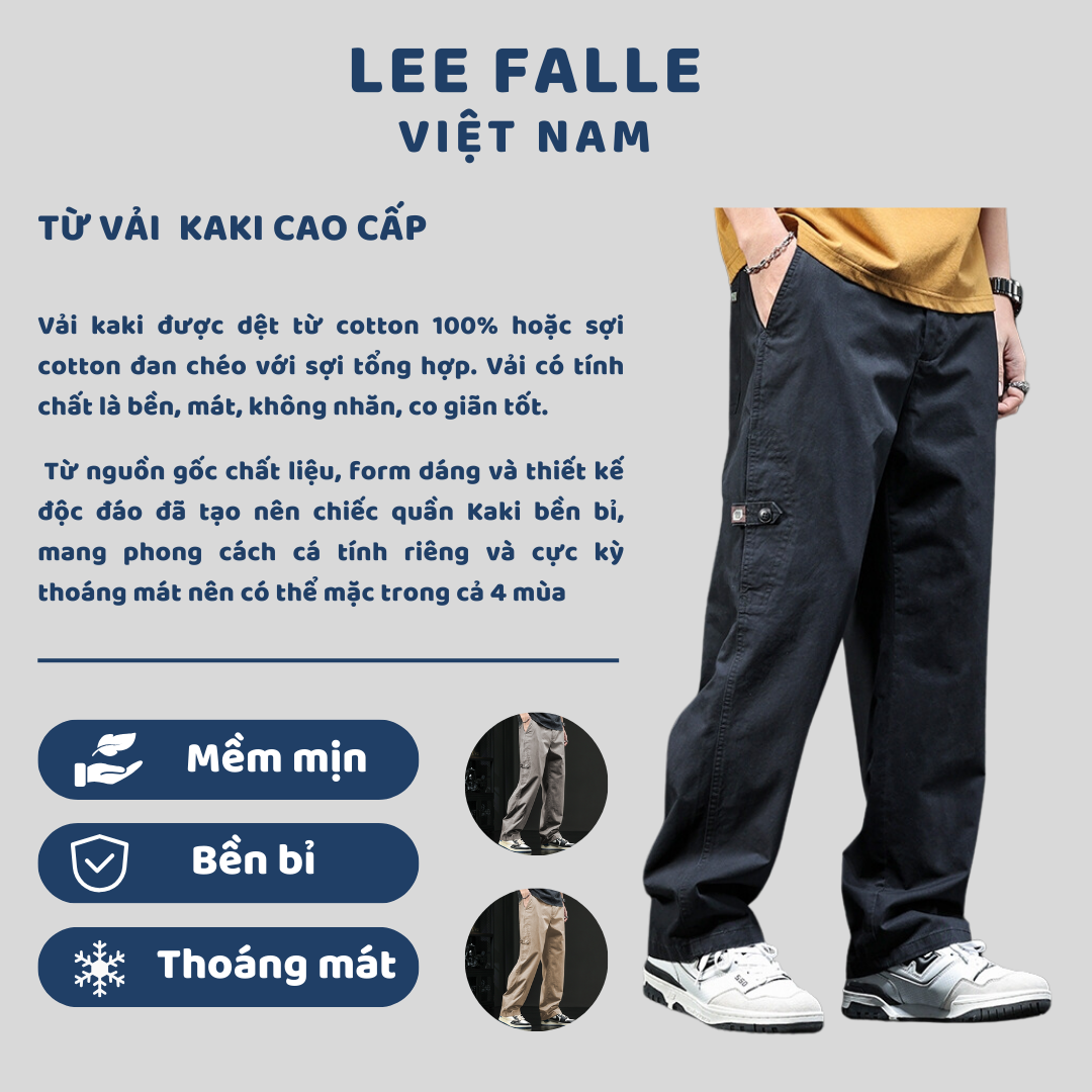 Men's Khaki Pants with Elastic Waist, Easy to Wear, Straight-Leg Baggy ...