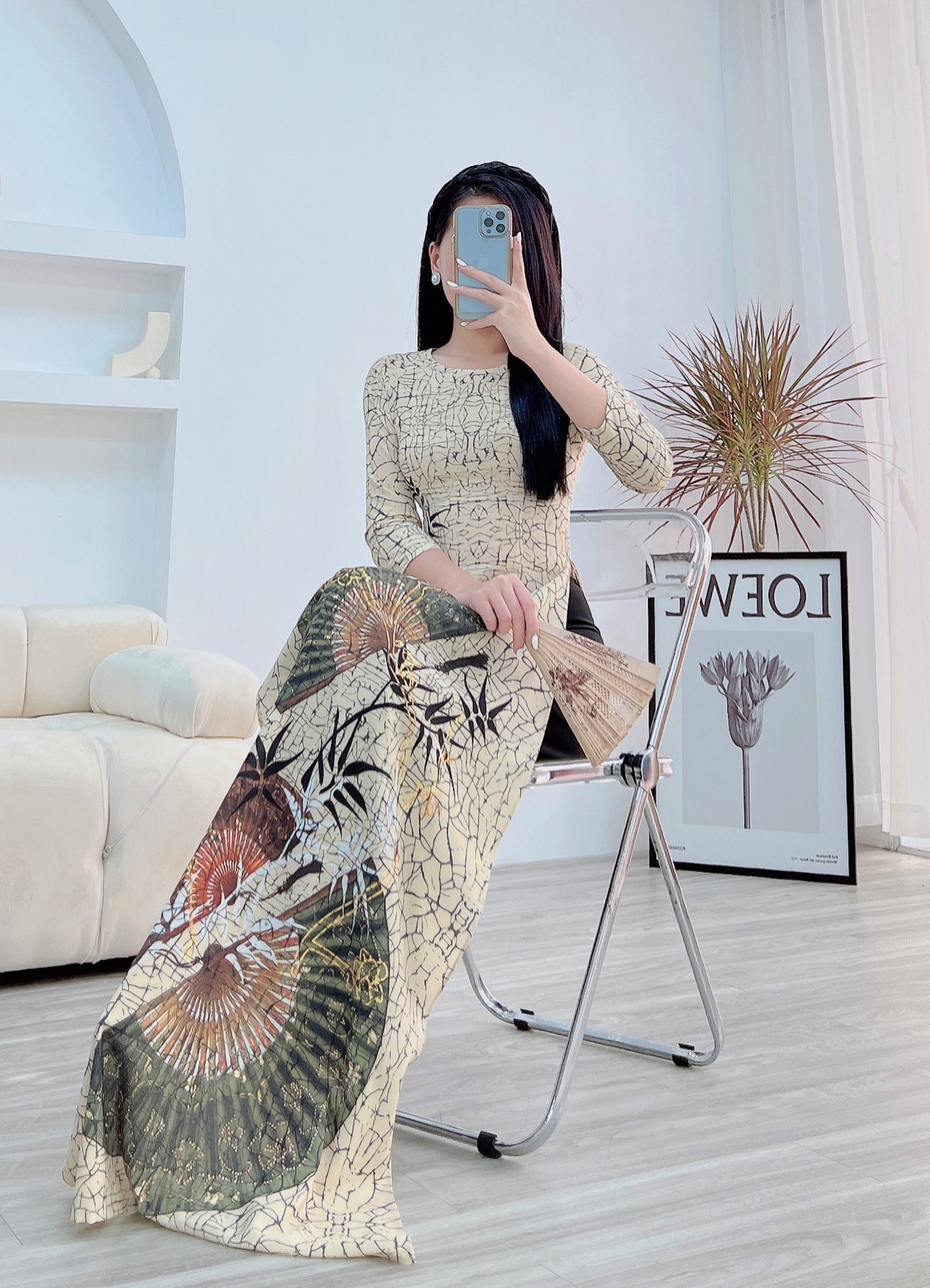 Women's ao dai Ao Dai Quynh NGUYEN, 6d printed ao dai, Japanese silk ...