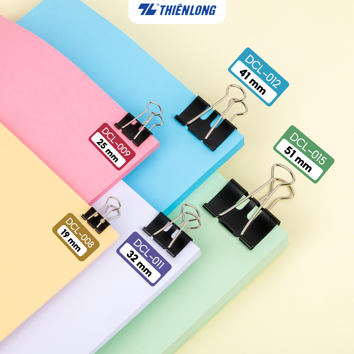 Box of 12 Thien Long Ergonomic butterfly Clips - Ergonomic Binder Clips ...