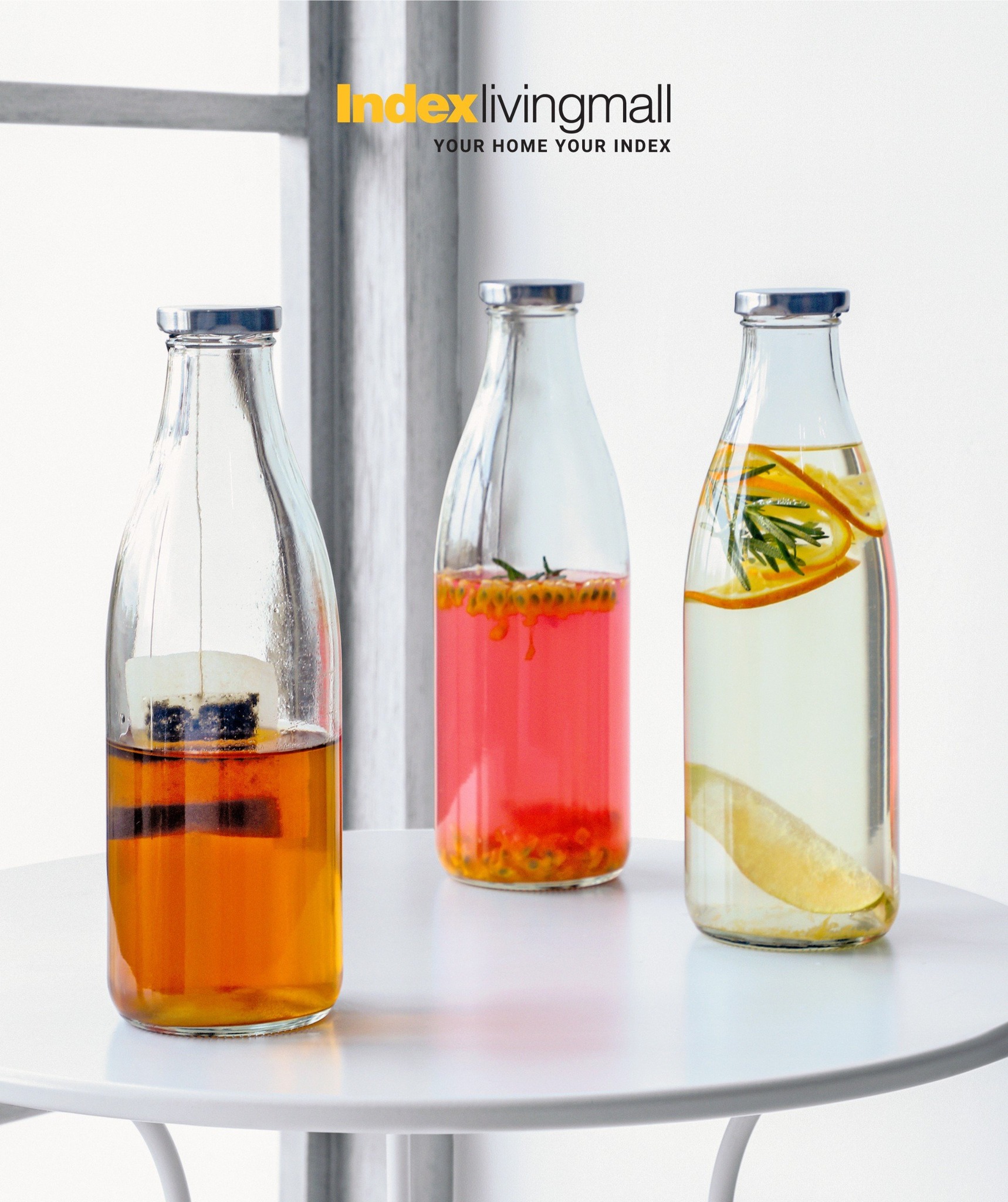 BOTT Transparent Glass Water Bottle 1L Capacity | Index Living Mall ...