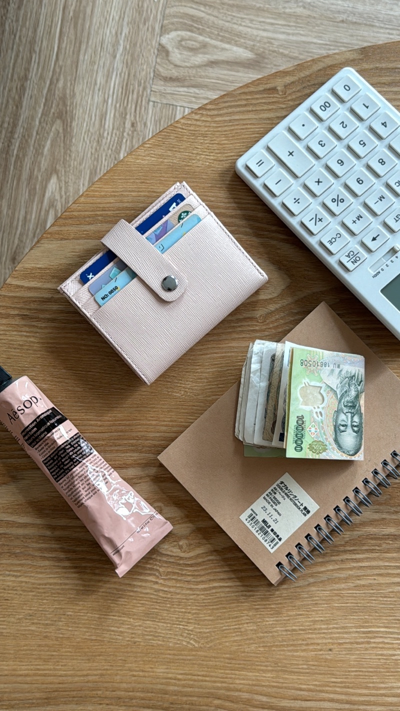 Koharu Button Wallet - Koharu Button Mini Leather Wallet - Exclusively ...