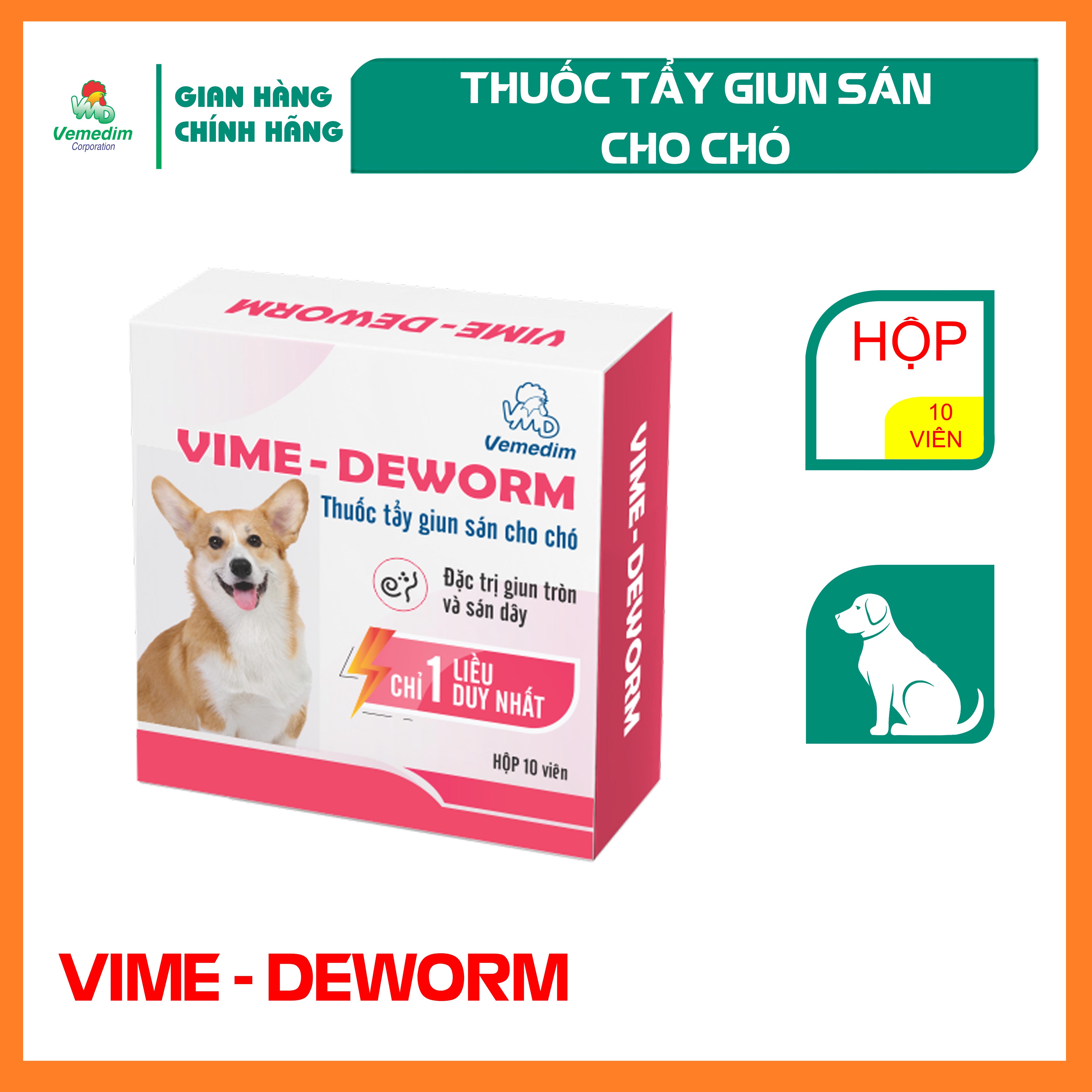 Vemedim Vime-Deworm deworming for dogs, take only 1 dose, box of 10 tablets | Shopee Philippines