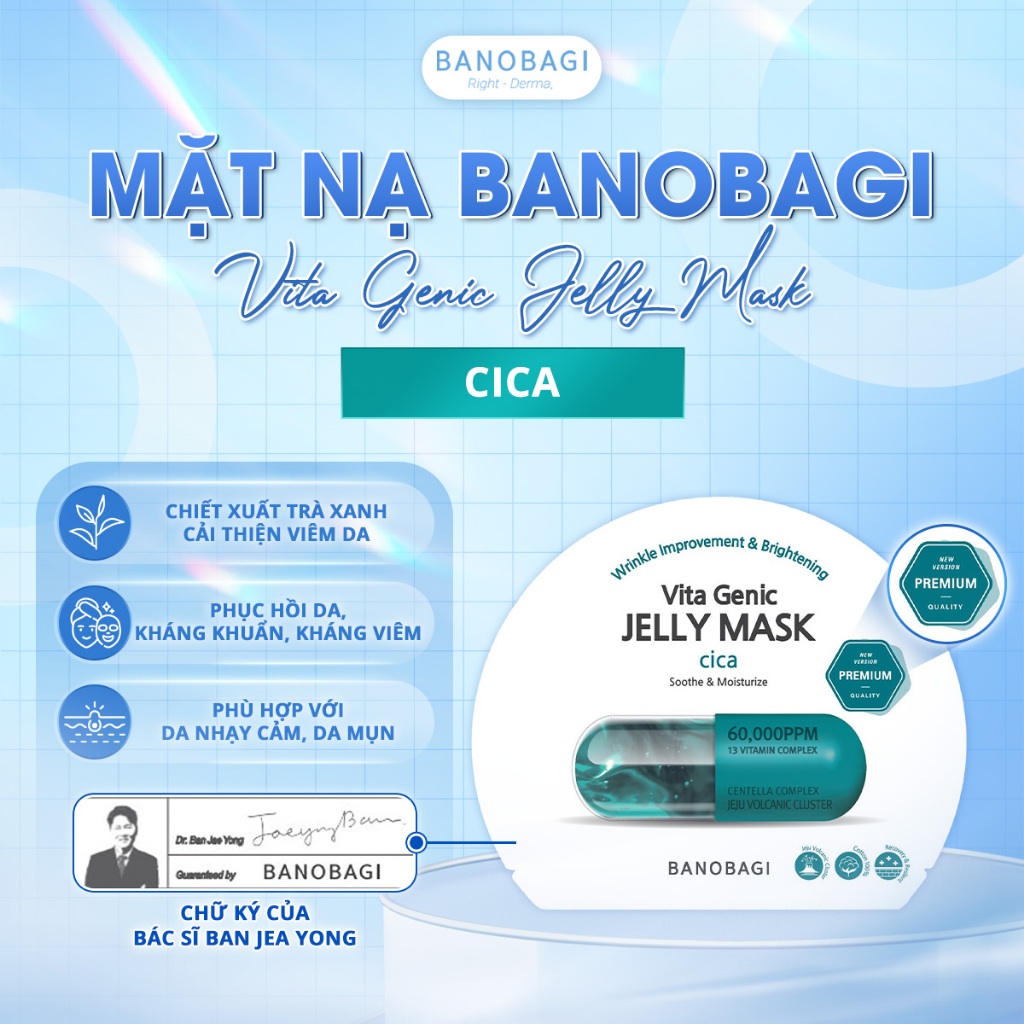 Combo of 5 BANOBAGI PREMIUM Vita Genic Jelly Mask Cica 30mlx5 - Cica (NEW) | Shopee Philippines