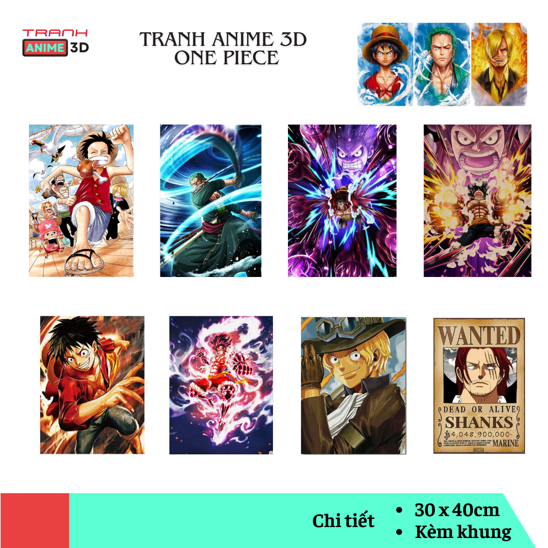 One PIECE - 3D Anime Painting - PIRATE ISLAND Painting Characters Luffy ...
