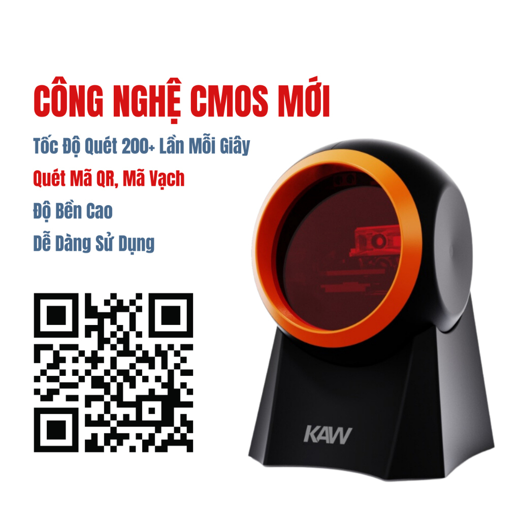 KAW Desktop Multi-beam Barcode Scanner - New CMOS Technology, Easy to ...