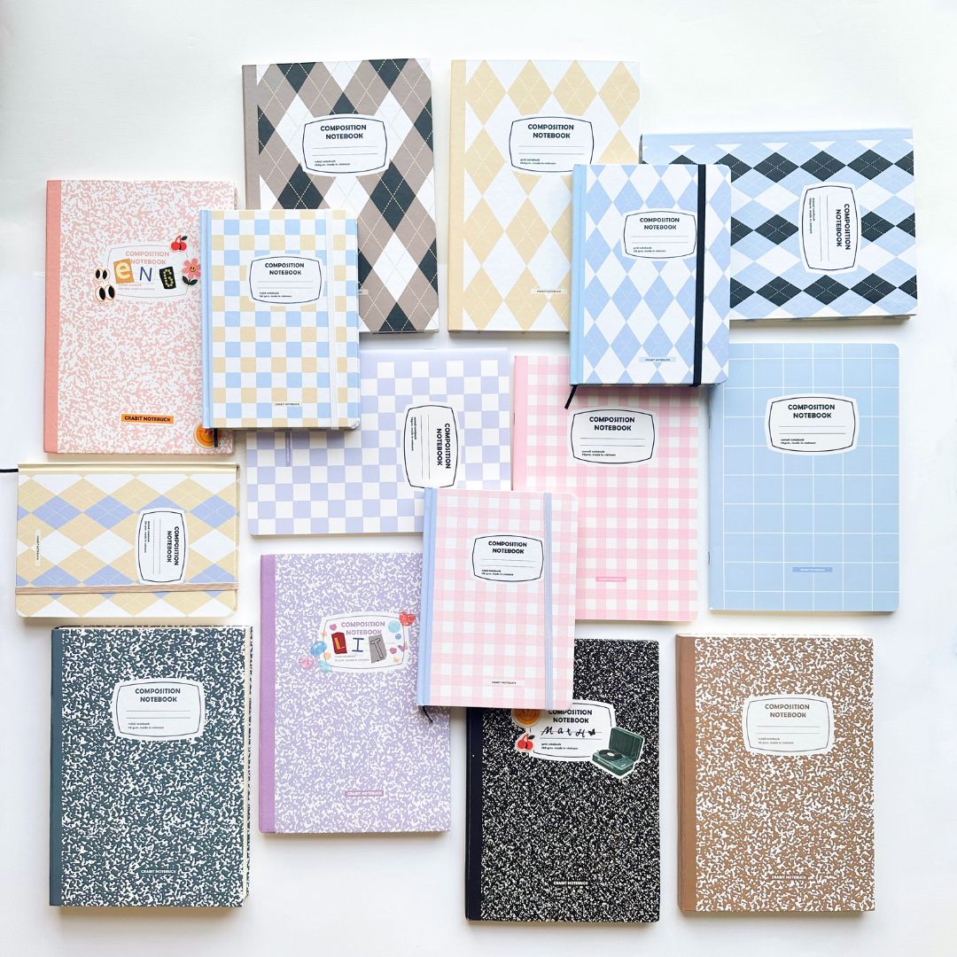 Notebook 200 300 500 hardcover pages with dot grid and free Crabit ...