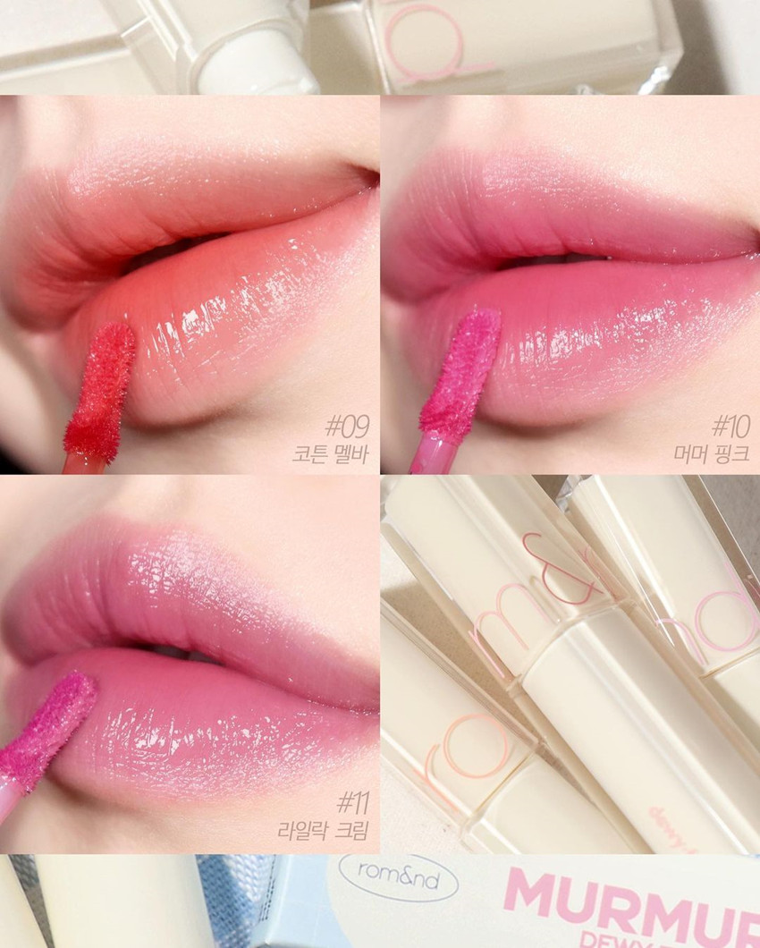 [Free Brush] Romand Dewyful Water Tint Lip Gloss 5g Color 10 Murmur Pink | Shopee Philippines