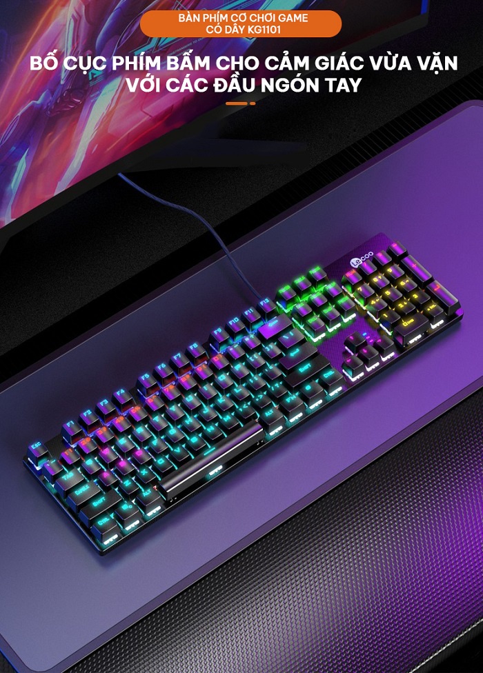 Lecoo KG1101 Wired Mechanical gaming Keyboard Full size Cheap Blue ...