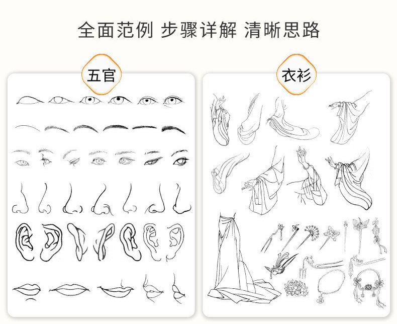 Simple human-shaped drawing practice book (Free pen and ink tray ...