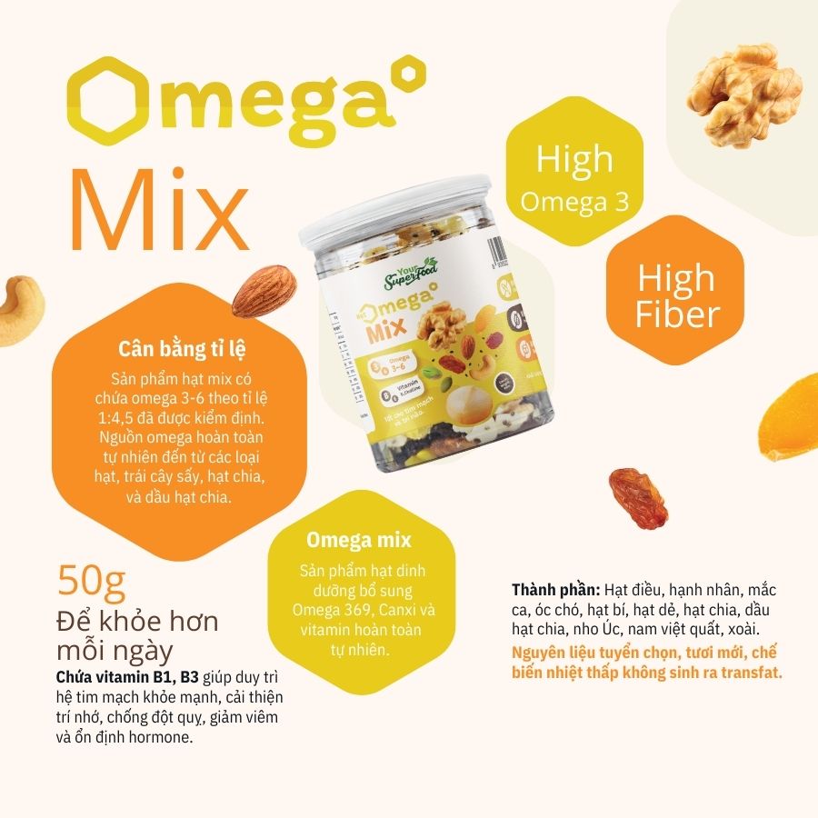 Your Superfood Omega Mix Nutritional Nuts Contain Omega 369 Vitamin B1 ...
