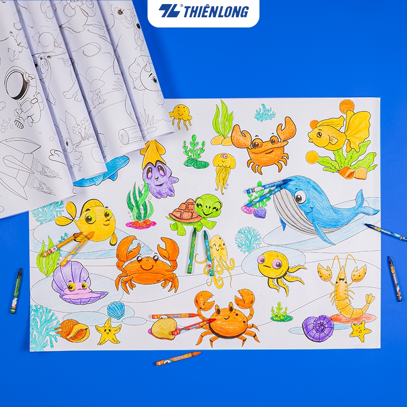 Diy Thien Long Colokit CRO-C001 coloring scroll set for children to be ...