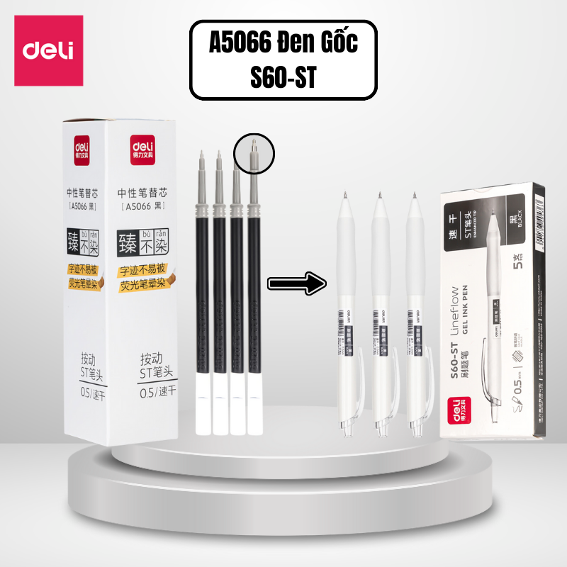 Box of 20 Original Deli 0.5mm gel pen nibs for gel pens A575 A057B ...