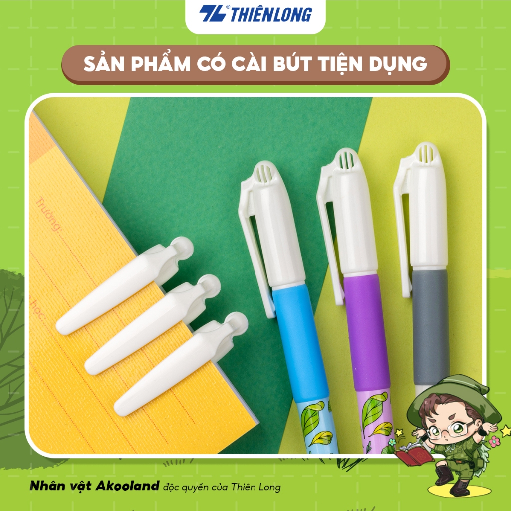 Combo of 10 Thien Long GEL-012/AK Gel Pens - Smooth 0.5mm writing ...
