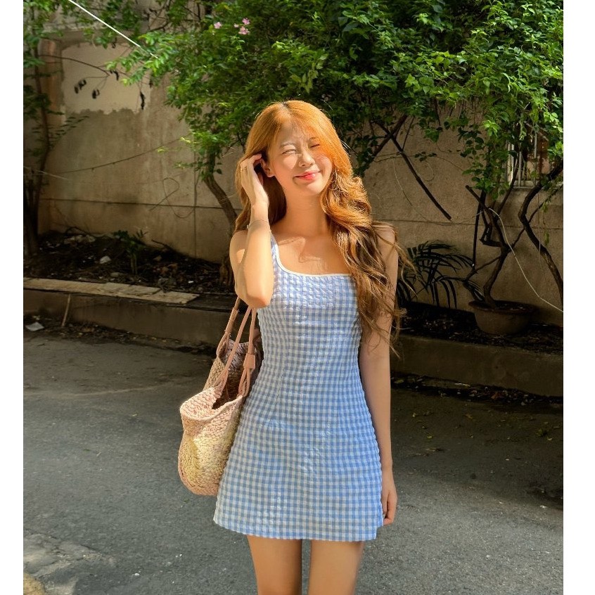 EDA EDA EDA | Women's 2-strap bassic three-color dress with loose A ...