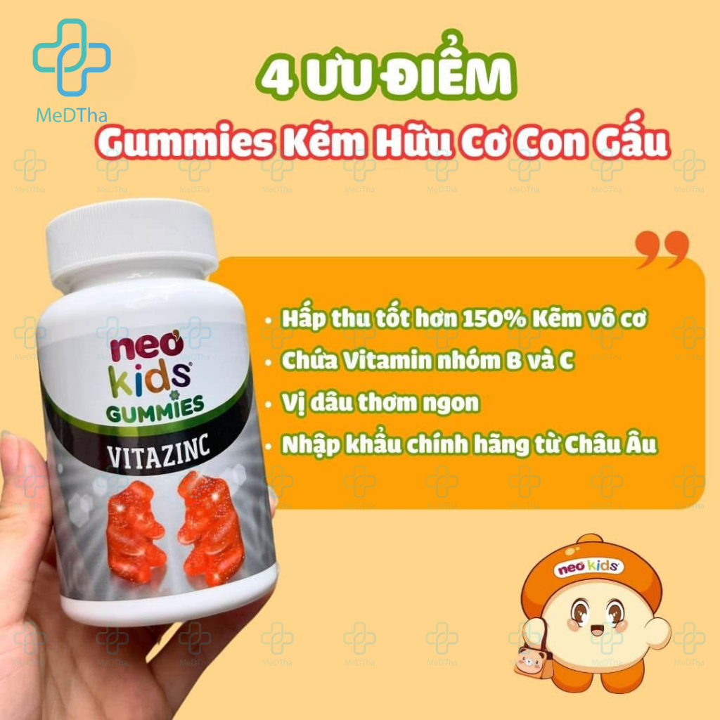 Neo Kids VitaZinC Organic Zinc Bear Gummies - Supports Children's ...