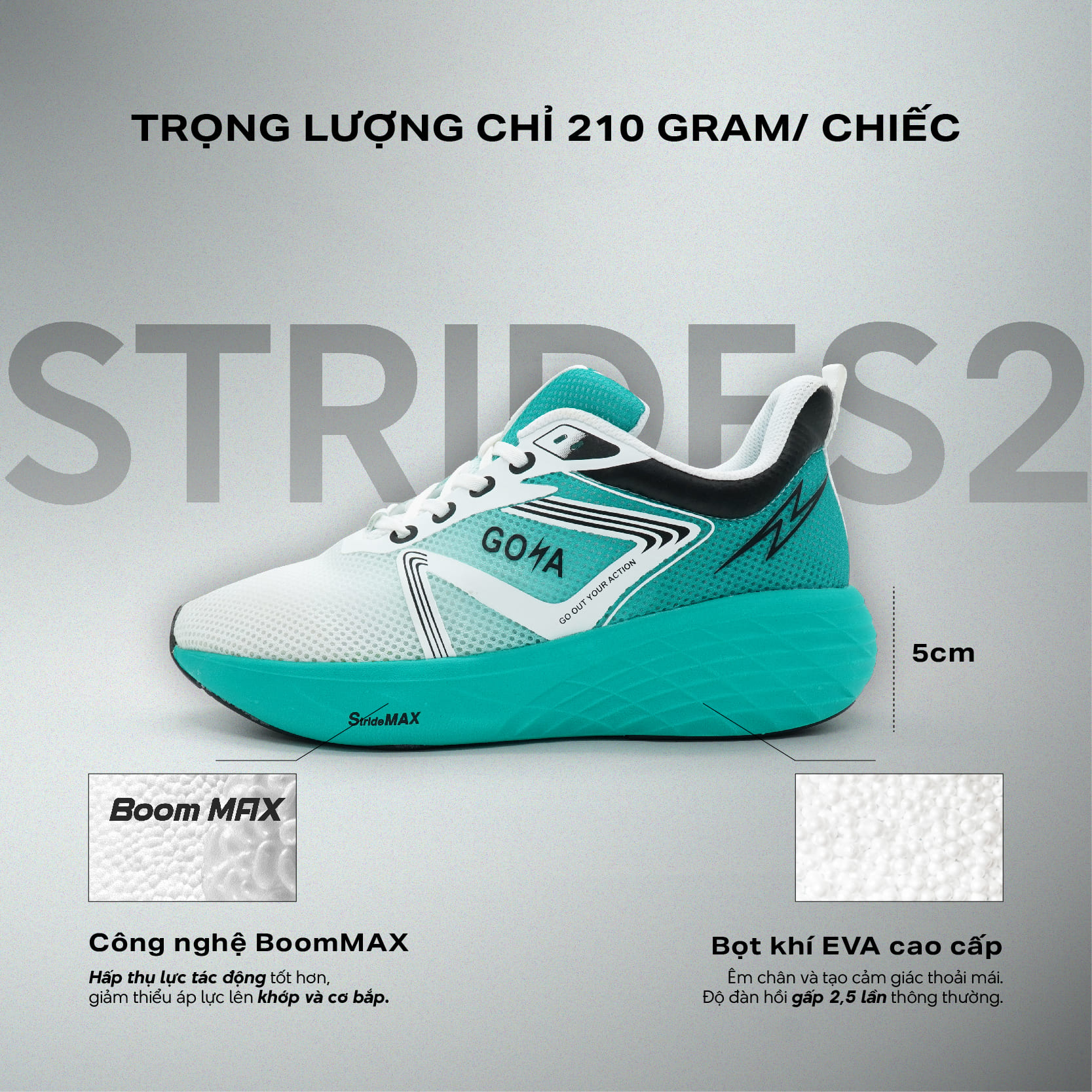 Goya Strides 2 men's and women's running sneakers 2025 Full color ...