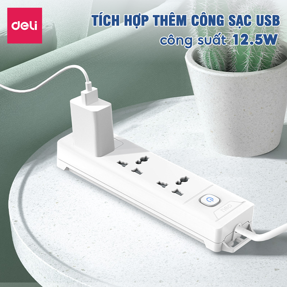 DELI Large Capacity Power Socket 3250W Integrated USB Charging Port ...