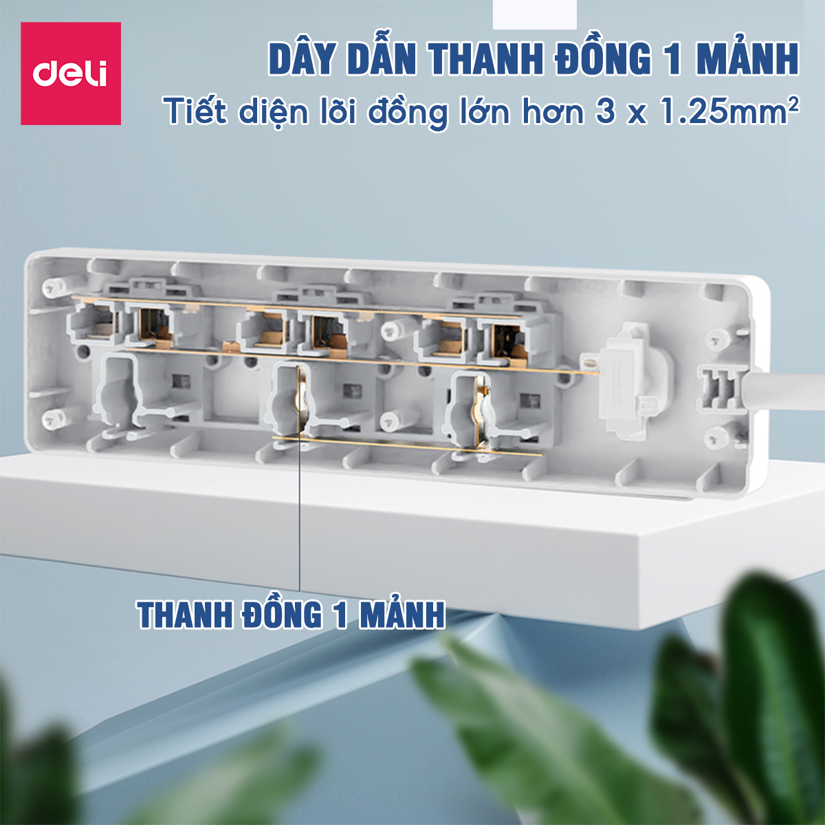 DELI Large Capacity Power Socket 3250W Integrated USB Charging Port ...