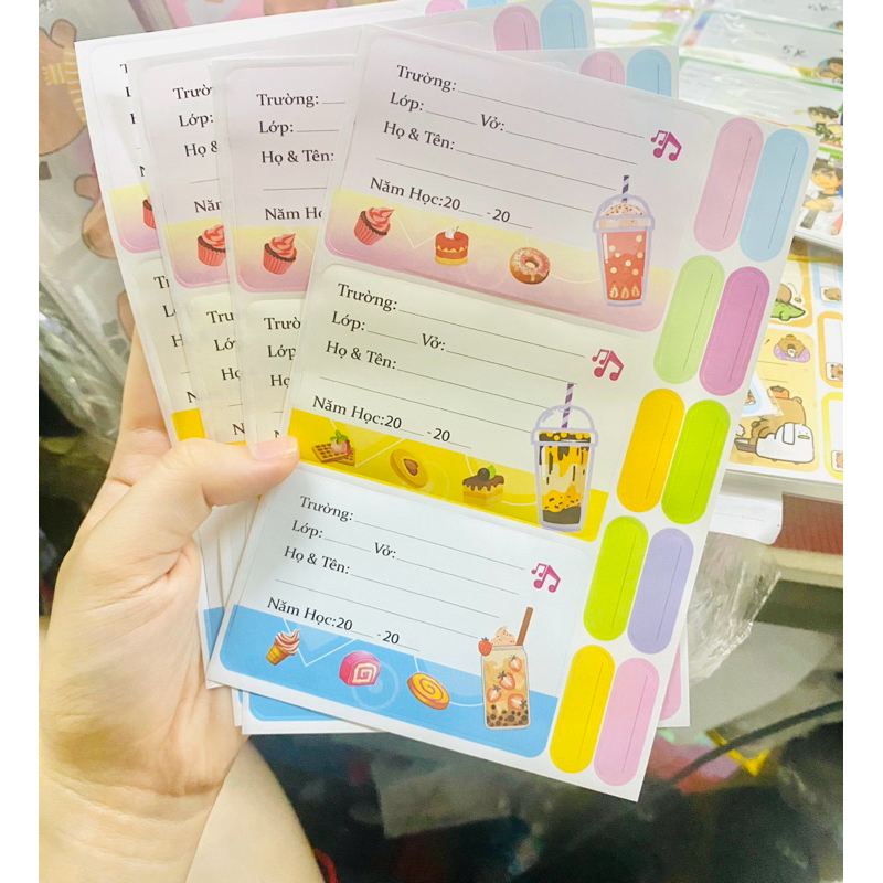 Combo 2 volumes (24 notebook labels) animated Capybara, Labubu, Kuromi ...