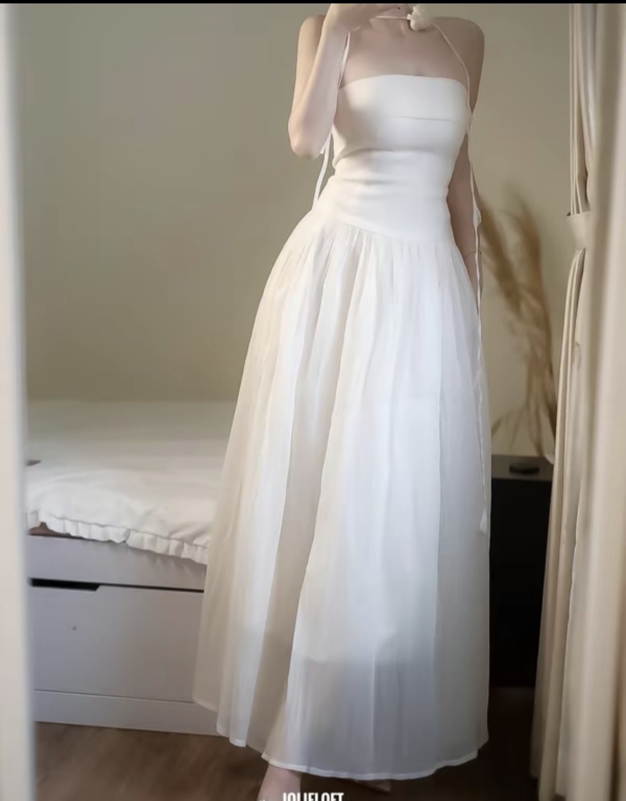 H84 bustier party dress (WITH BREAST PADDING) soft silk chiffon WITH ...