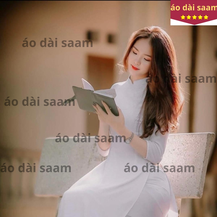 Ao dai for students with short sleeves, fine silk saam for high school ...