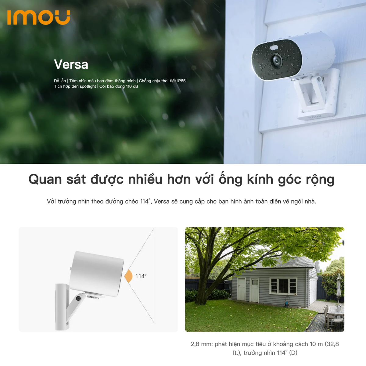 IMOU VERSA C22FP Wifi Camera 2MP 1080P Full HD indoor and outdoor siren ...