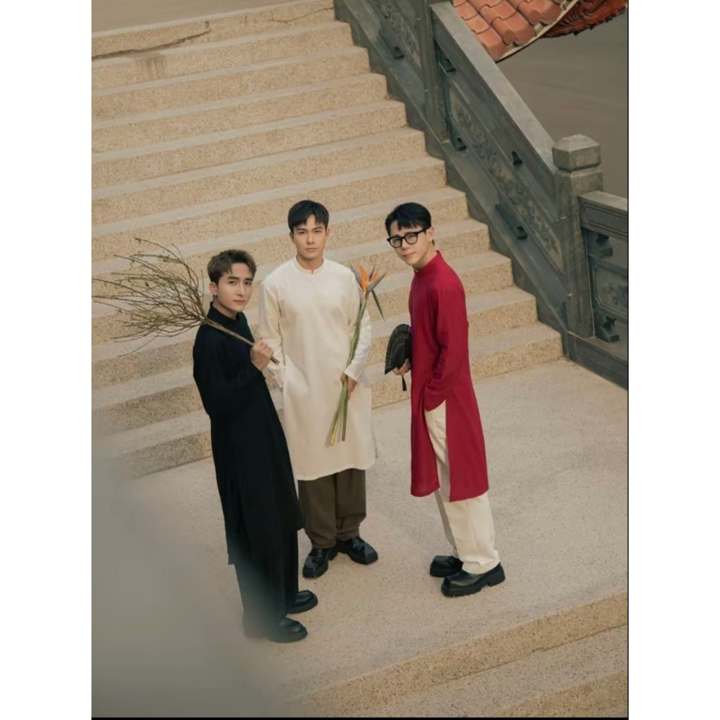 Modern Ao Dai for Men in TAY THI Fabric, Square Shoulder Shape ...