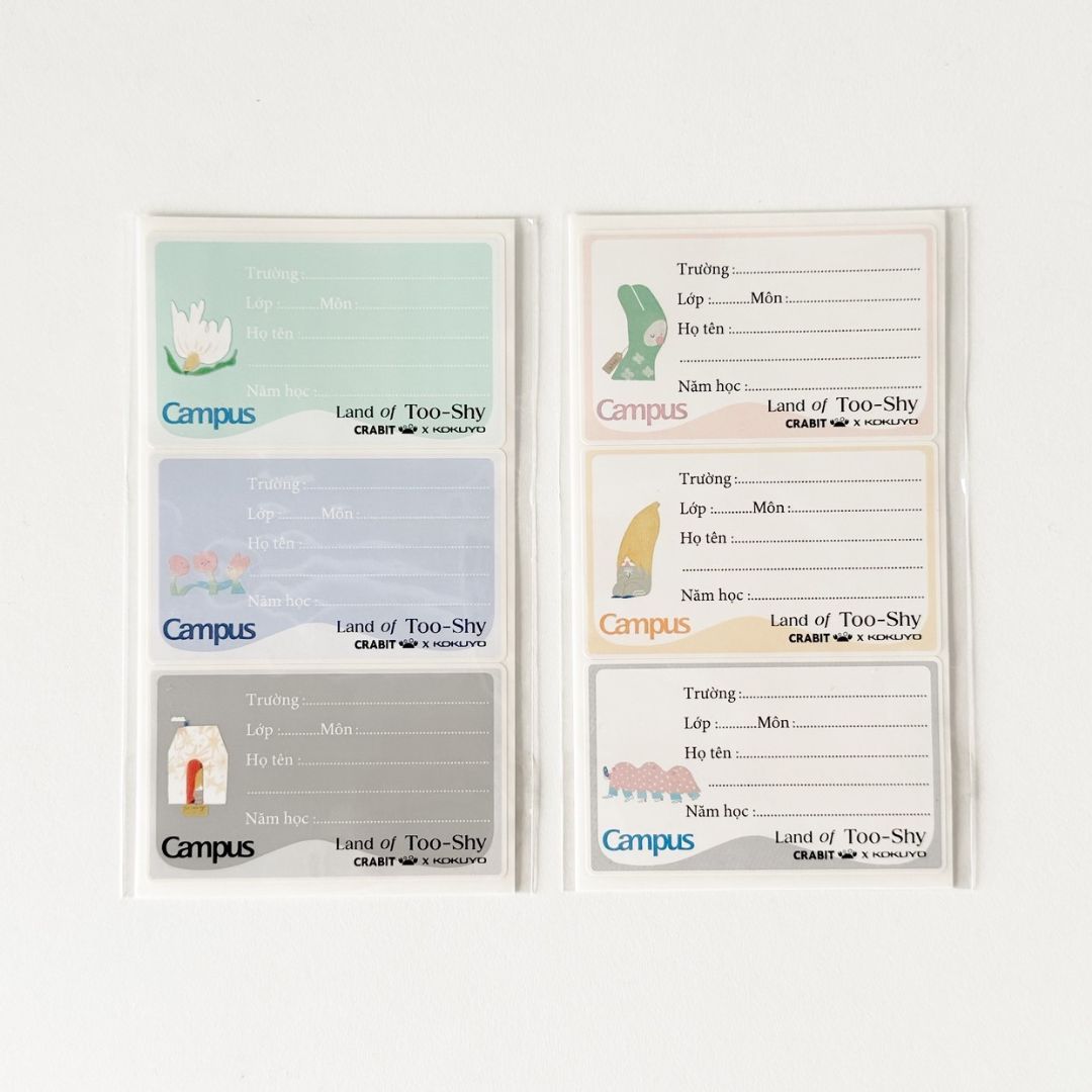 Middle school student notebook labels 3 easy decals Crabit cute theme ...