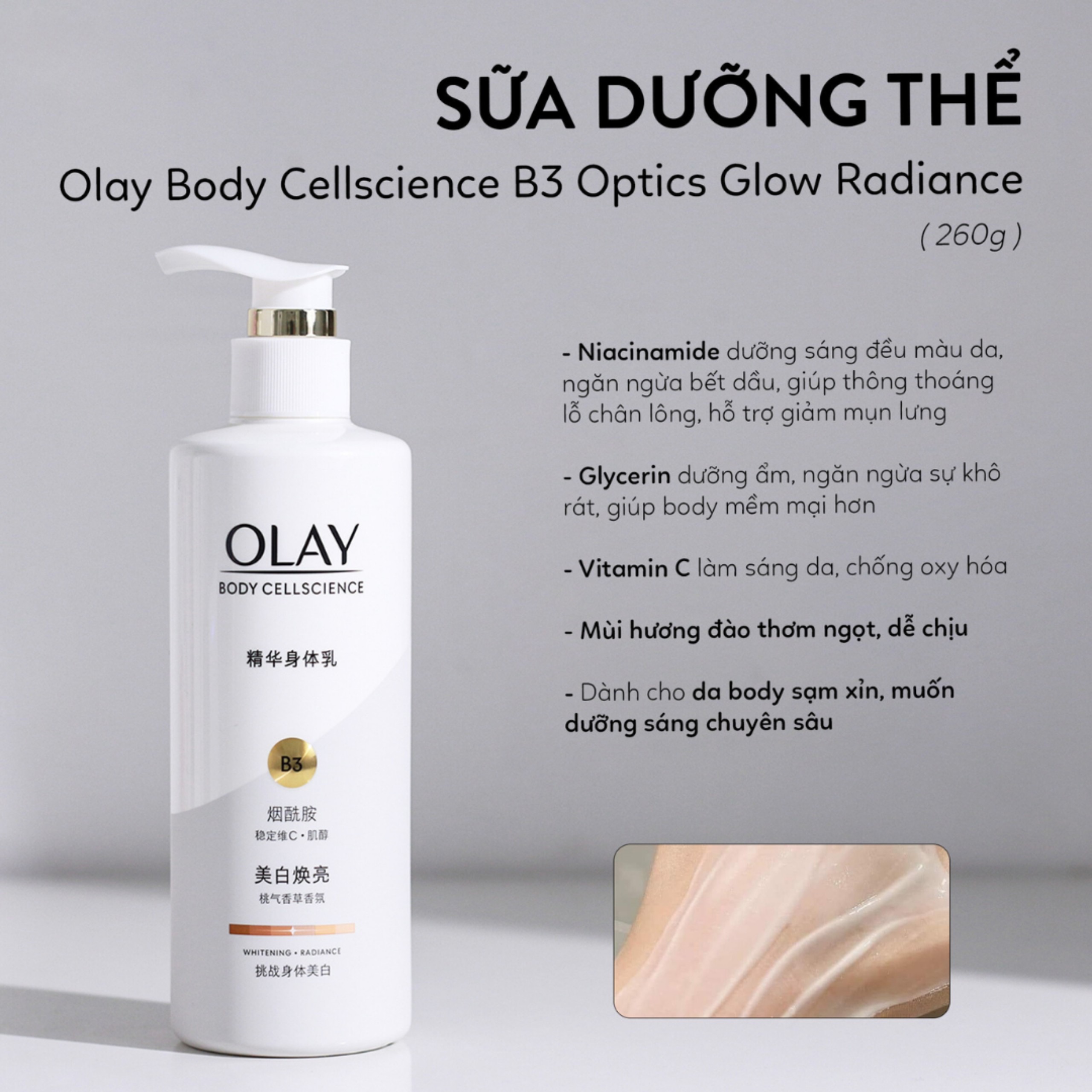 Olay Body Cellscience B3+Vitamin C Body Whitening Lotion | Shopee ...