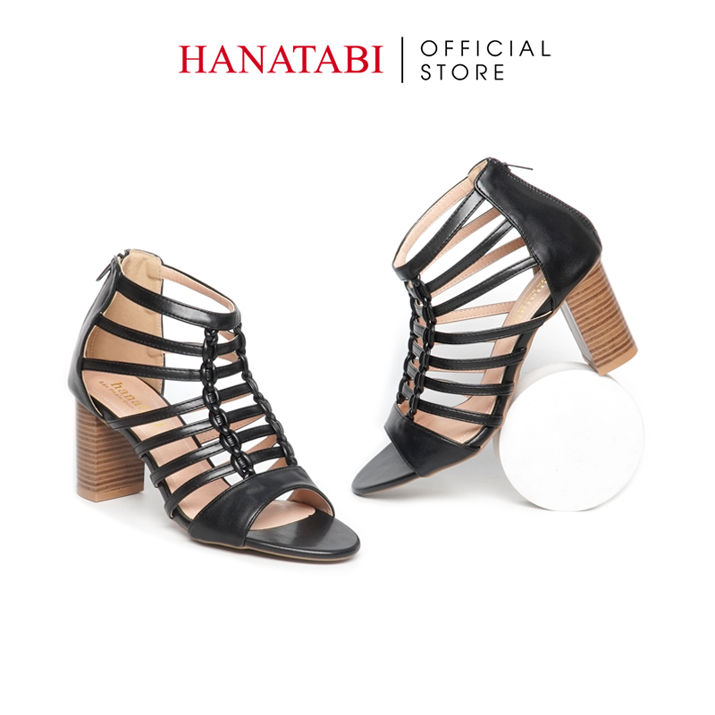 Hanatabi 7cm high heel women's sandals with herringbone strap and ...