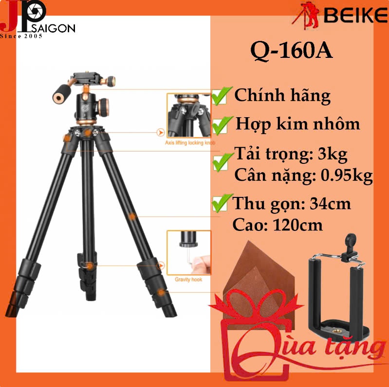 TRIPOD BEIKE Q160S CAMERA TRIGGER + GIFT | Shopee Philippines