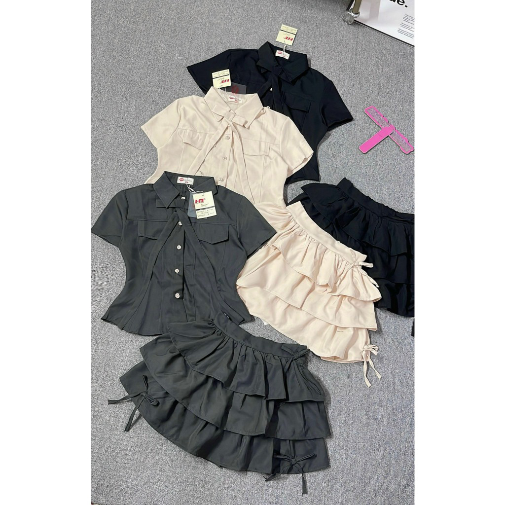 Set mango Design Shirt With cavat With Floor Skirt With Beautiful ...