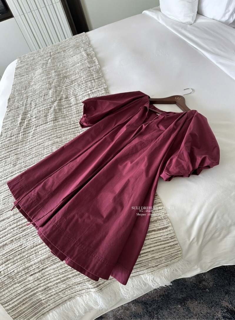 Suli Dress - Shrugged Shoulder Babydoll Dress (original photo) | Shopee ...