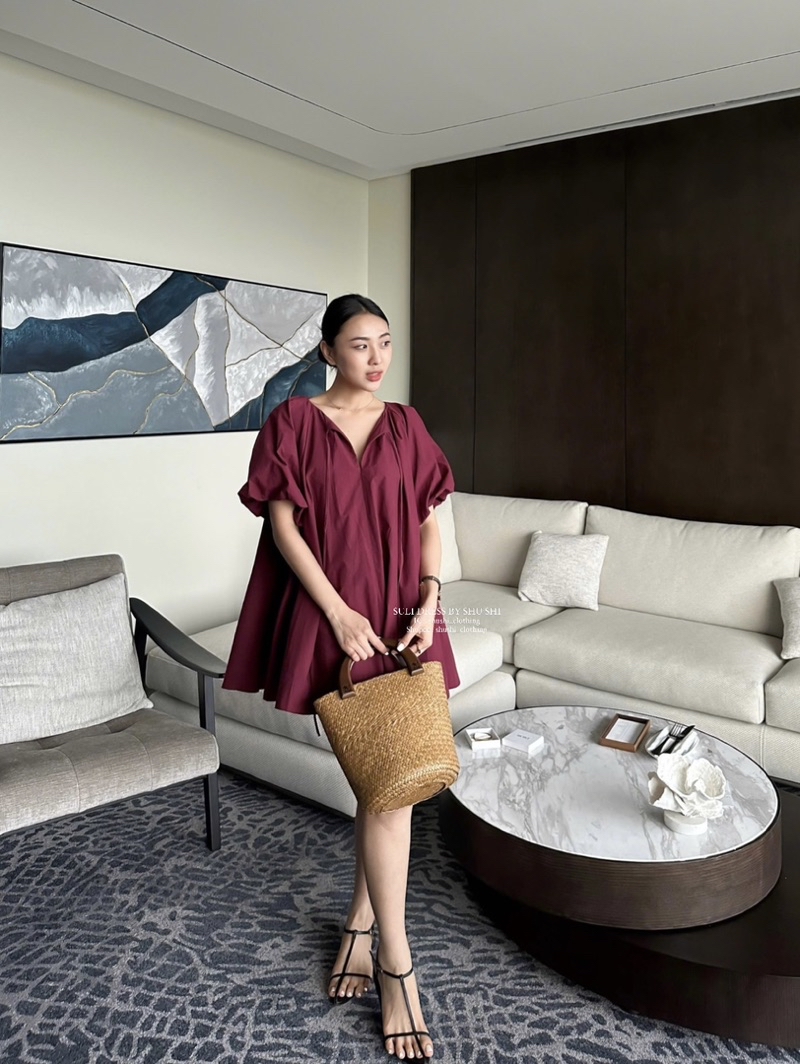 Suli Dress - Shrugged Shoulder Babydoll Dress (original photo) | Shopee ...