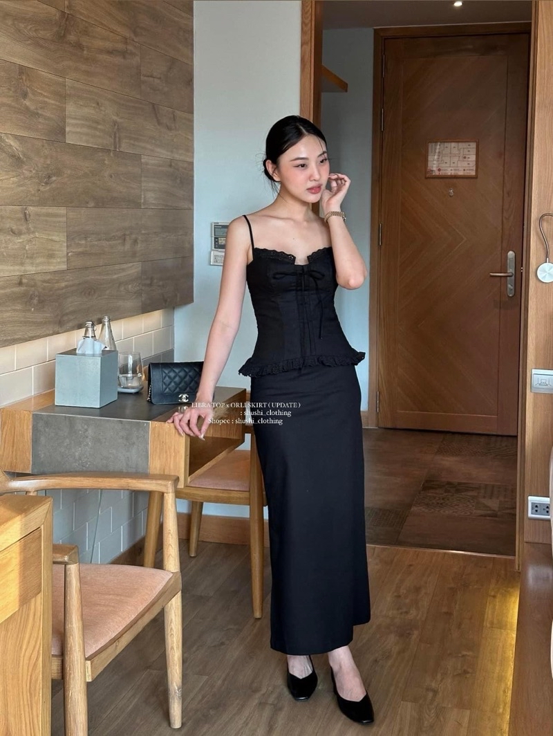 Libra Top - Linen and Lace 2-String Shirt (original photo) | Shopee ...