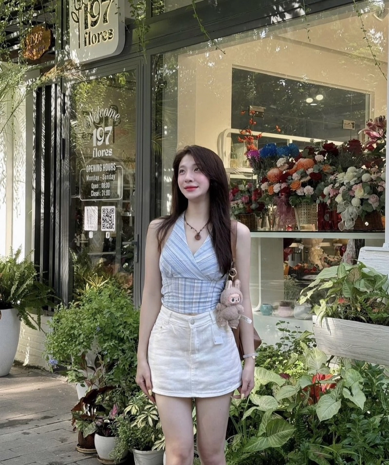 (NO SMOKE INCLUDED) basic linen halter neck crop top halter top ...